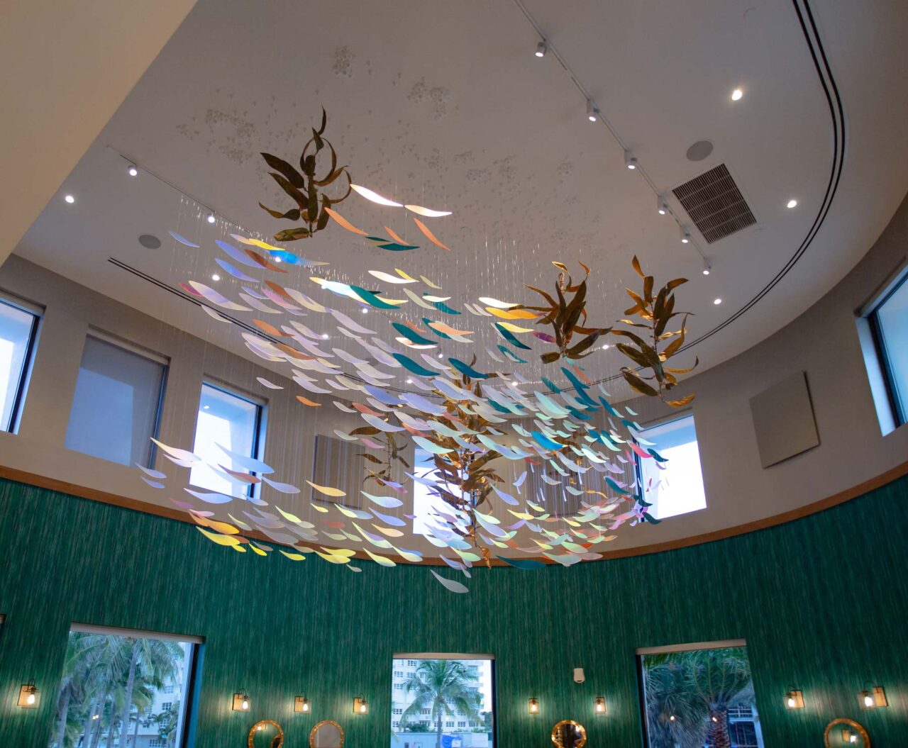 Suspended Fish Art Installation at Oceanic in Pompano Beach