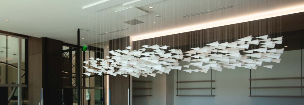 Marriott | The Layover Paper Planes Hanging Installation Art
