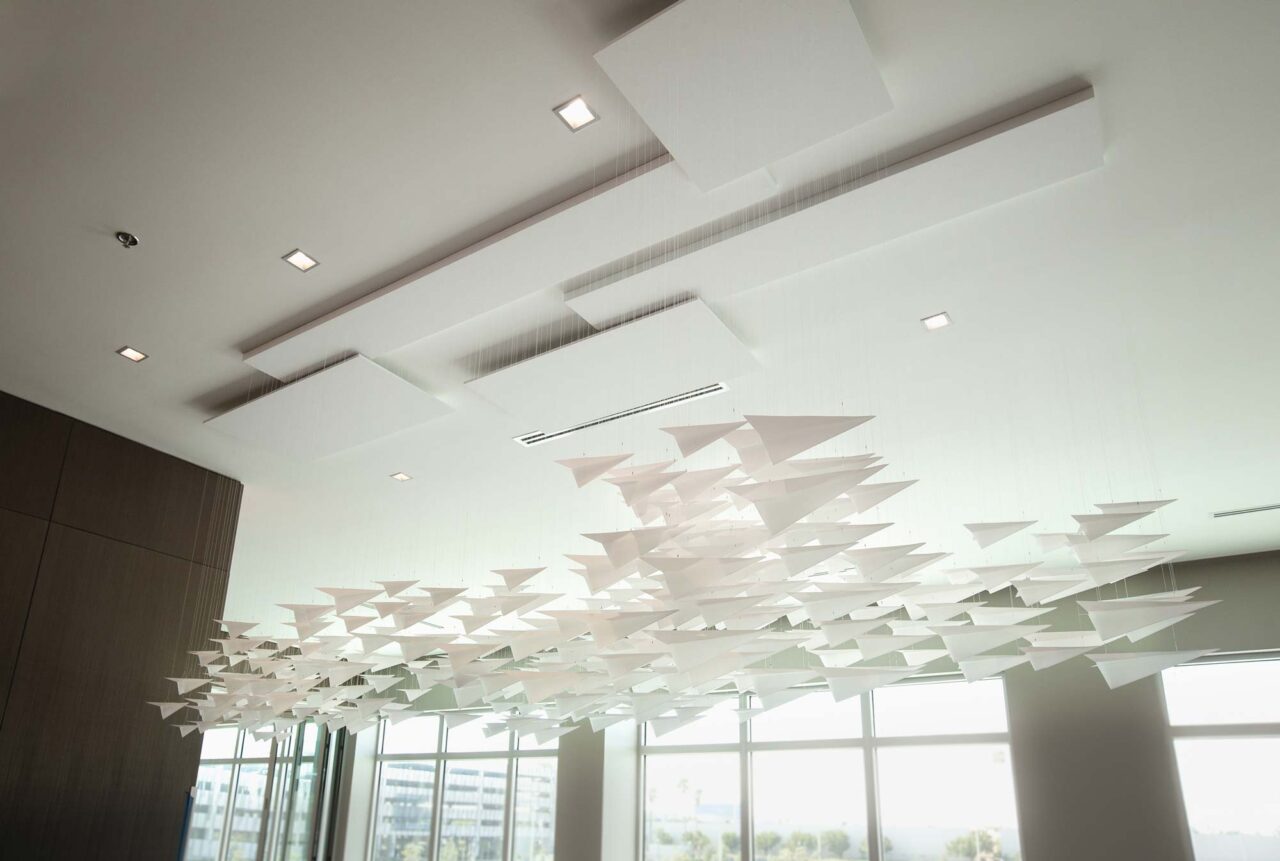 Marriott | The Layover Paper Planes Hanging Installation Art
