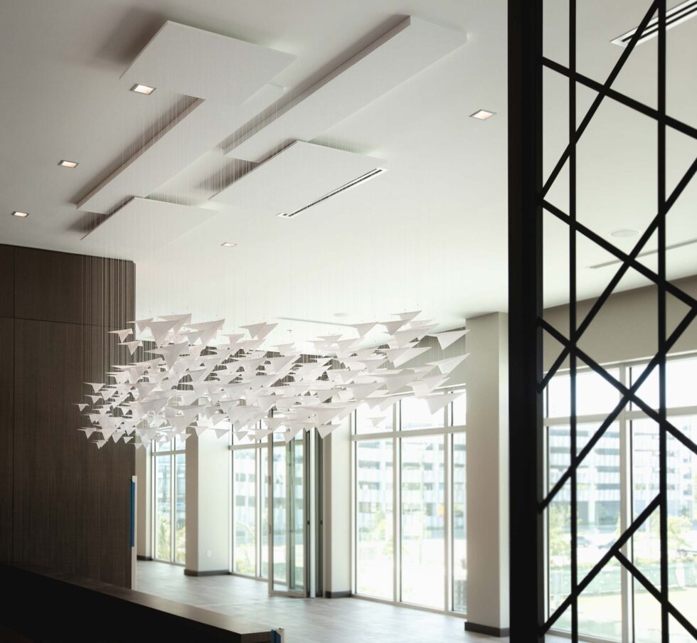 Marriott | The Layover Paper Planes Hanging Installation Art
